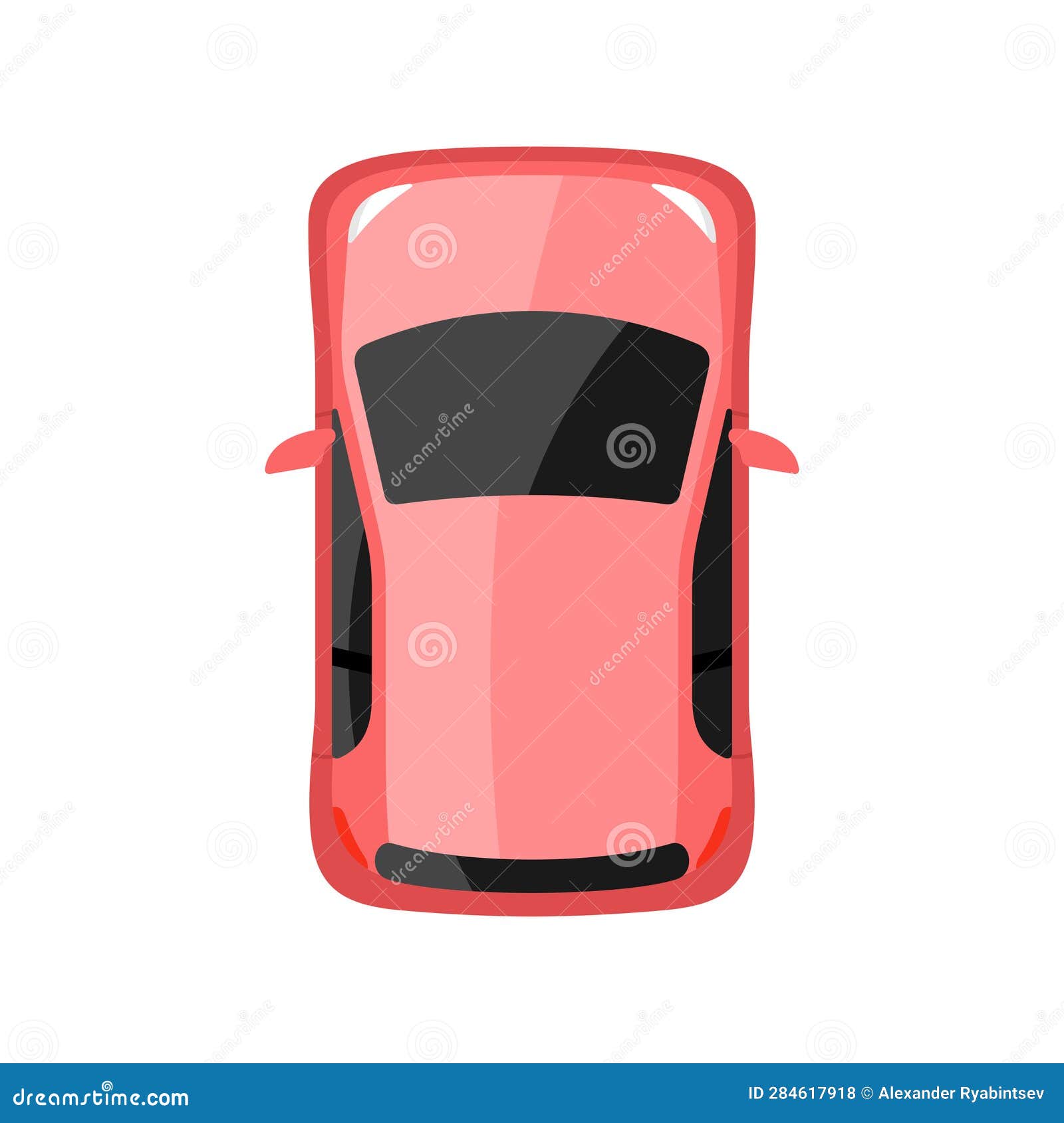 Pink Car Top View Vector Illustration. Micro Car Illustration. Stock ...