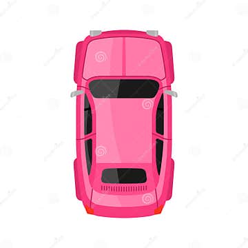 Pink Car Top View Vector Illustration. Micro Car Illustration. Stock ...