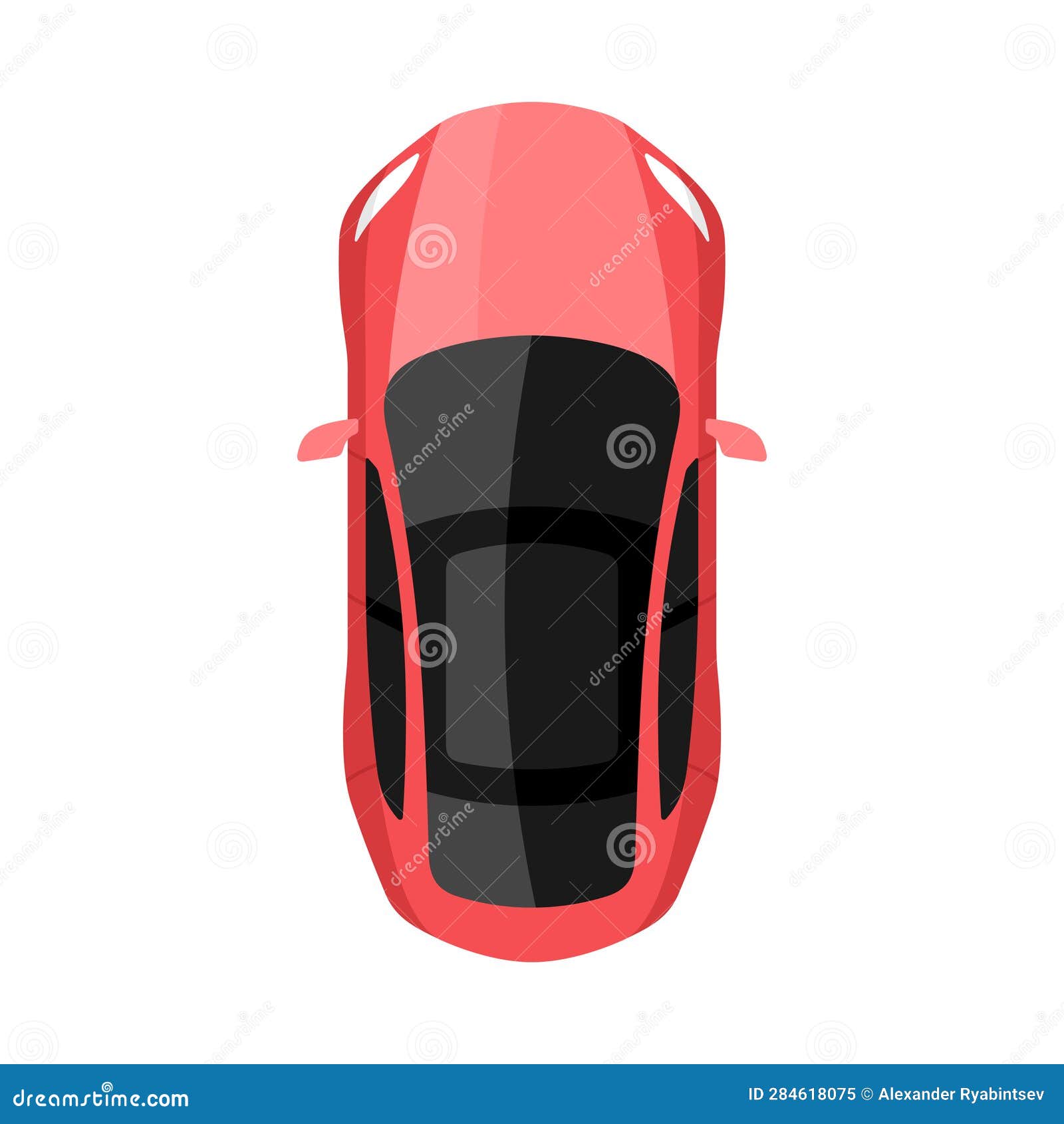 Pink Car Top View Vector Illustration. Sport Car Illustration. Stock ...
