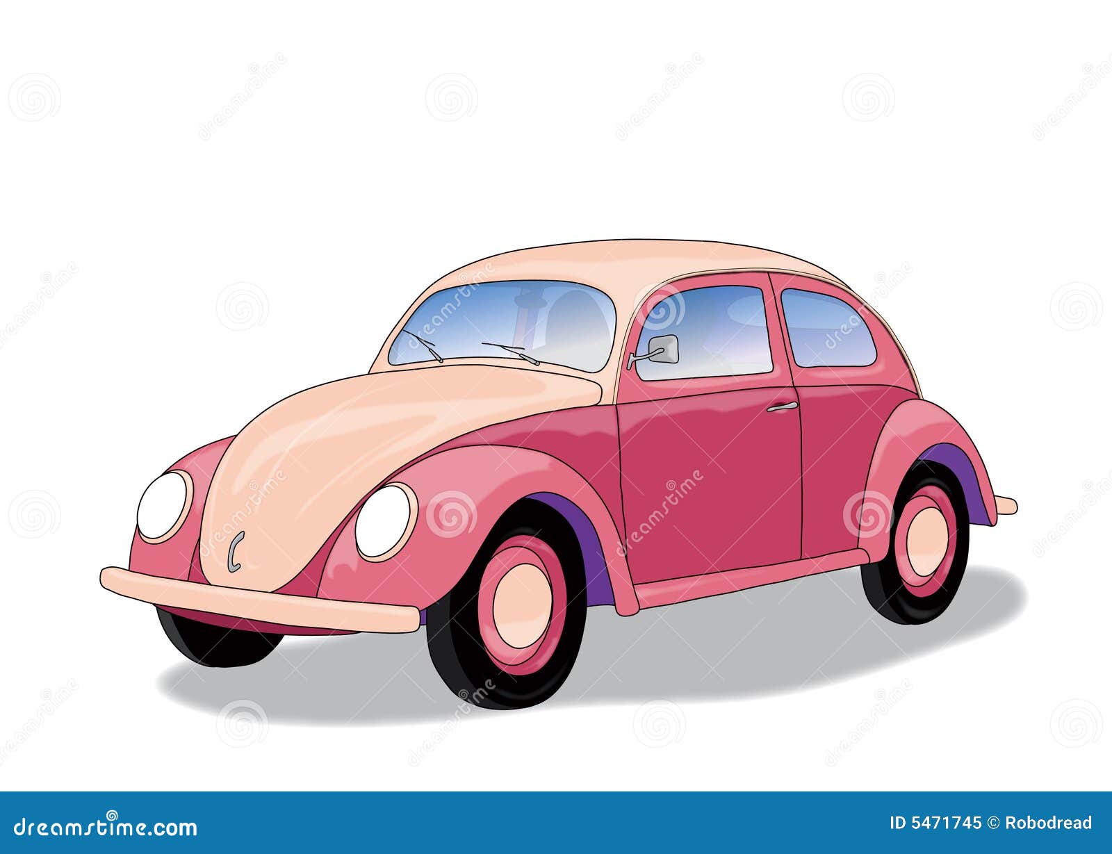 Pink car (vector) stock vector. Illustration of graphic - 5471745