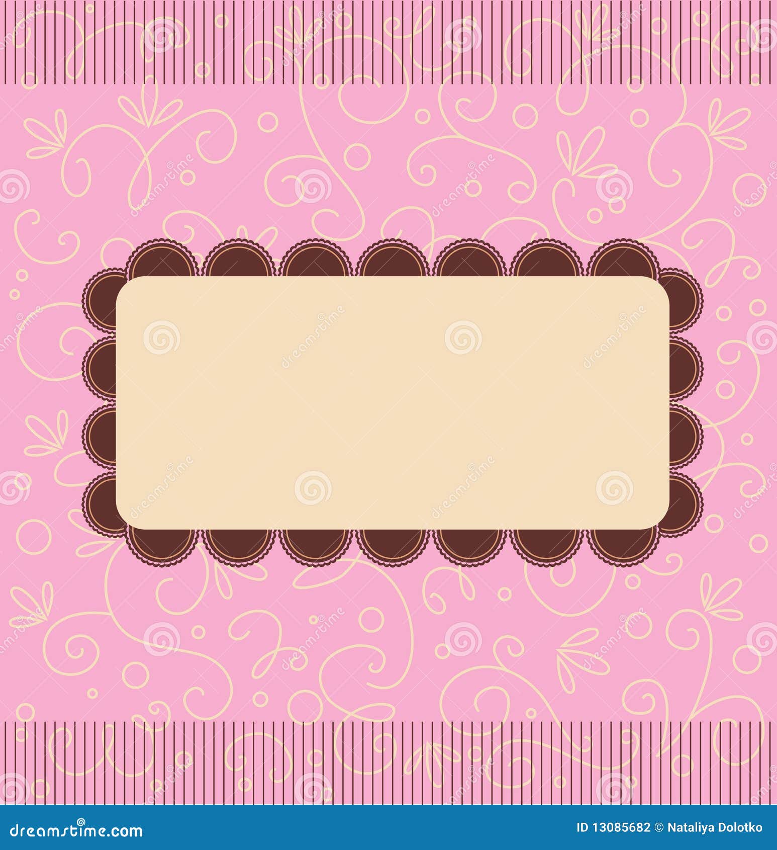 Pink card stock vector. Illustration of decor, card, curve - 13085682