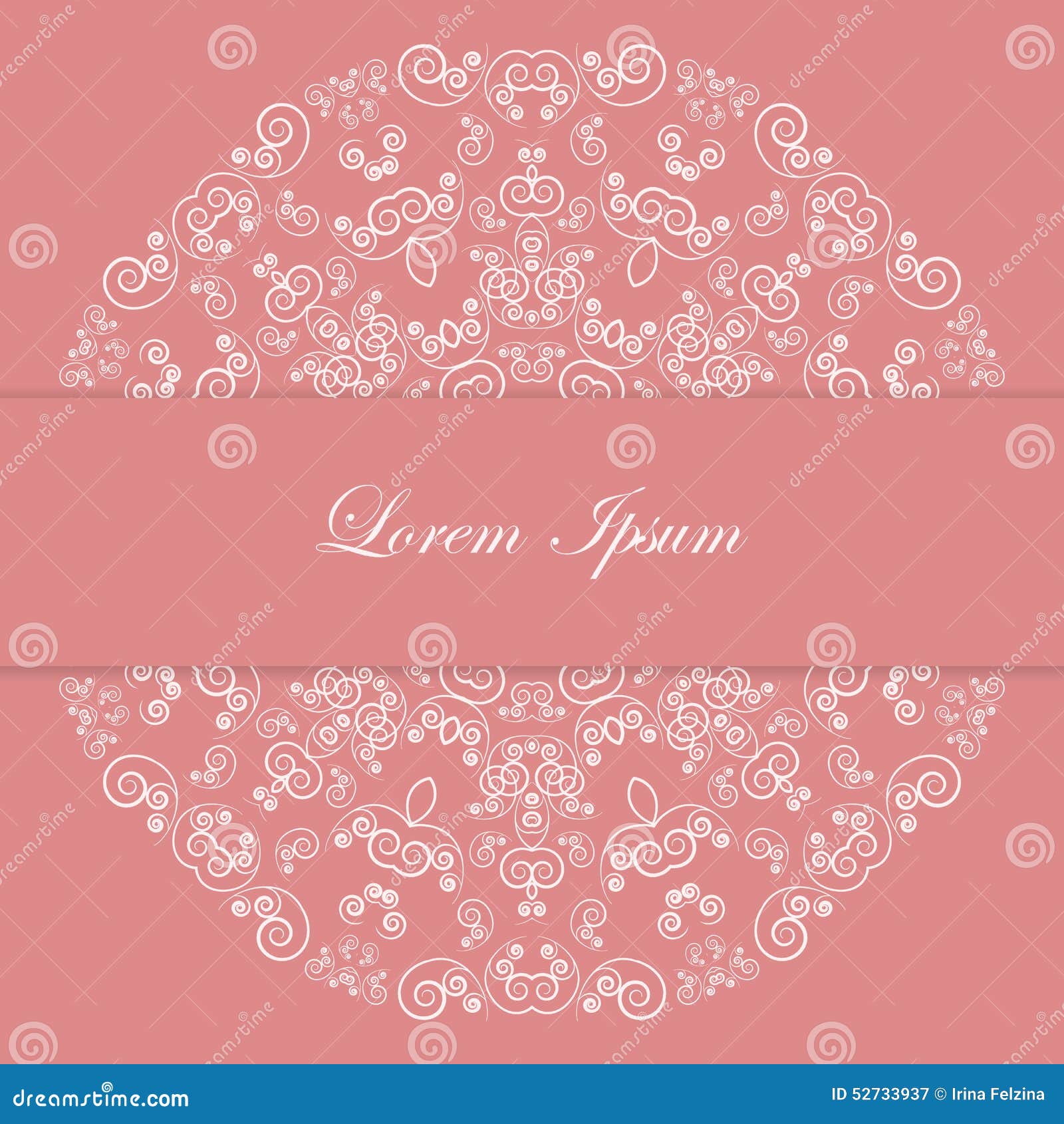 Pink Card Design with Ornate Pattern Stock Vector - Illustration of ...