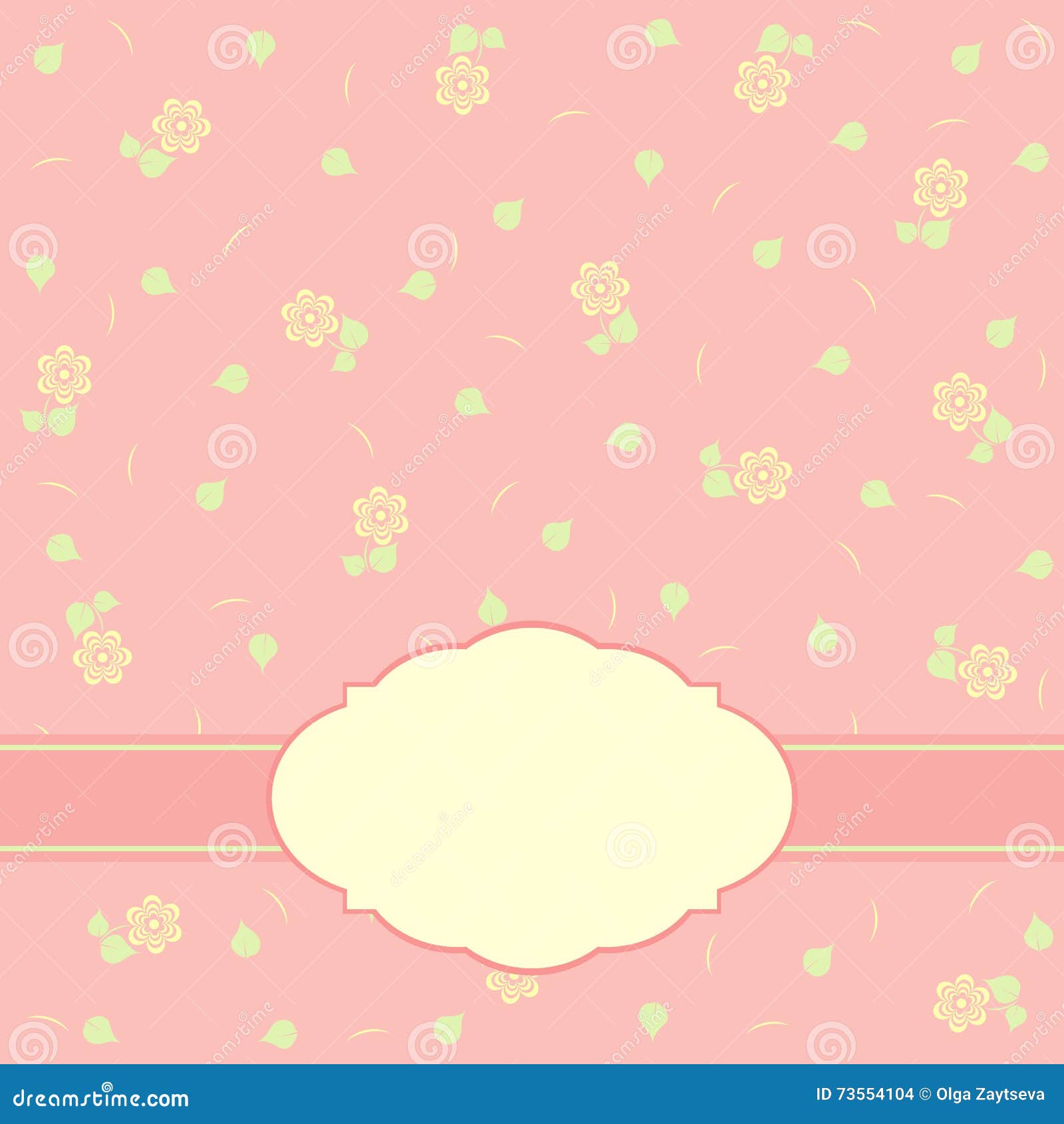 Pink card template. stock illustration. Illustration of love - 73554104