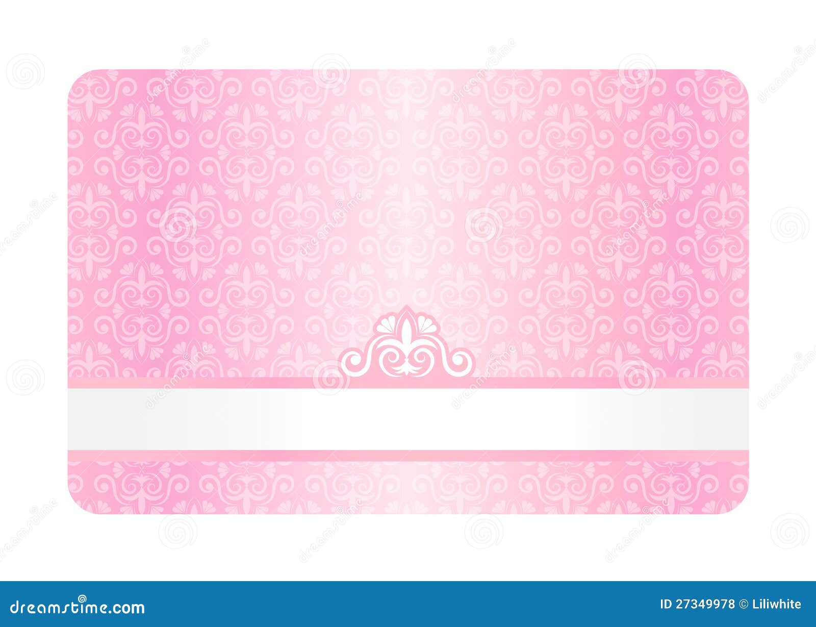 Pink Card with Vintage Pattern Stock Vector - Illustration of frame ...