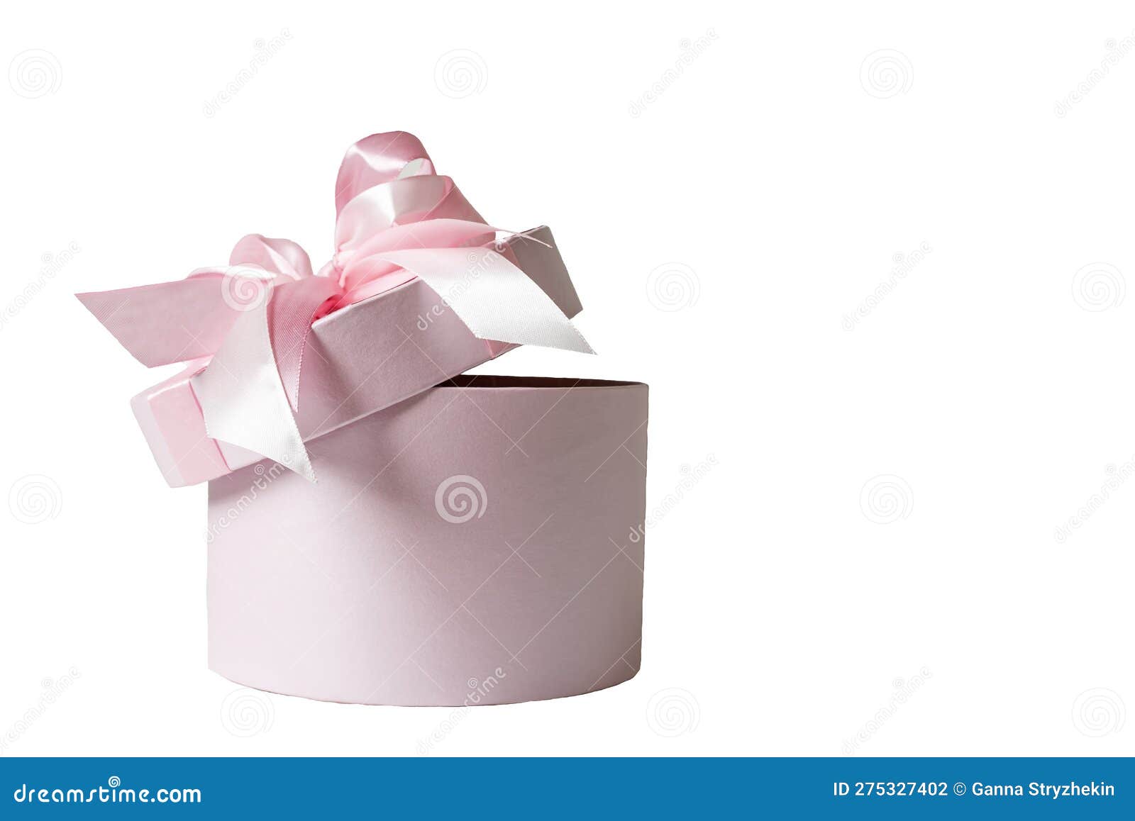 Pink a Cardboard Box with Pink Ribbon. Isolate Stock Photo - Image of ...