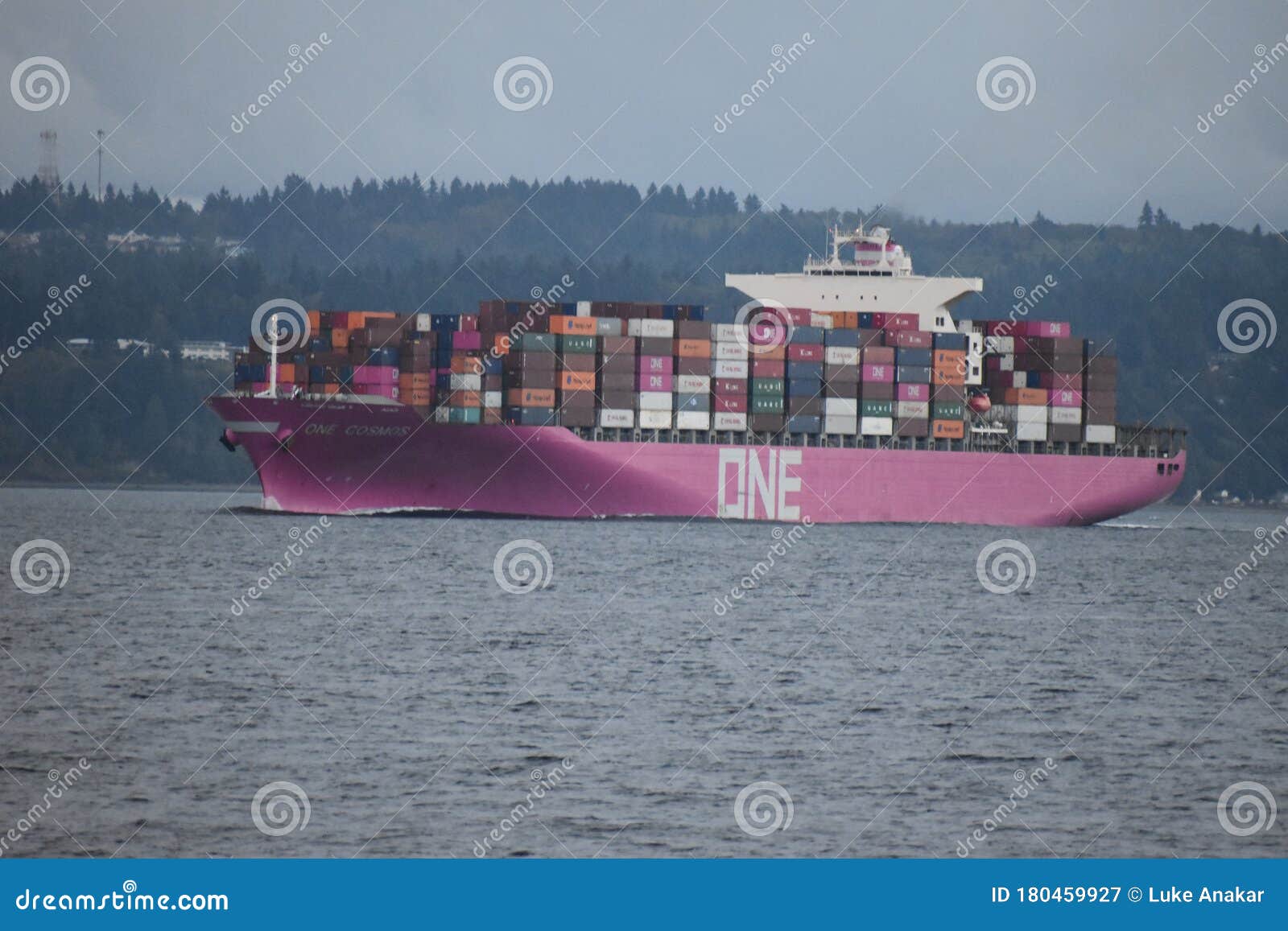 A Pink Cargo Ship & X28;one Continuity& X29; Cruising Down Puget Sound ...