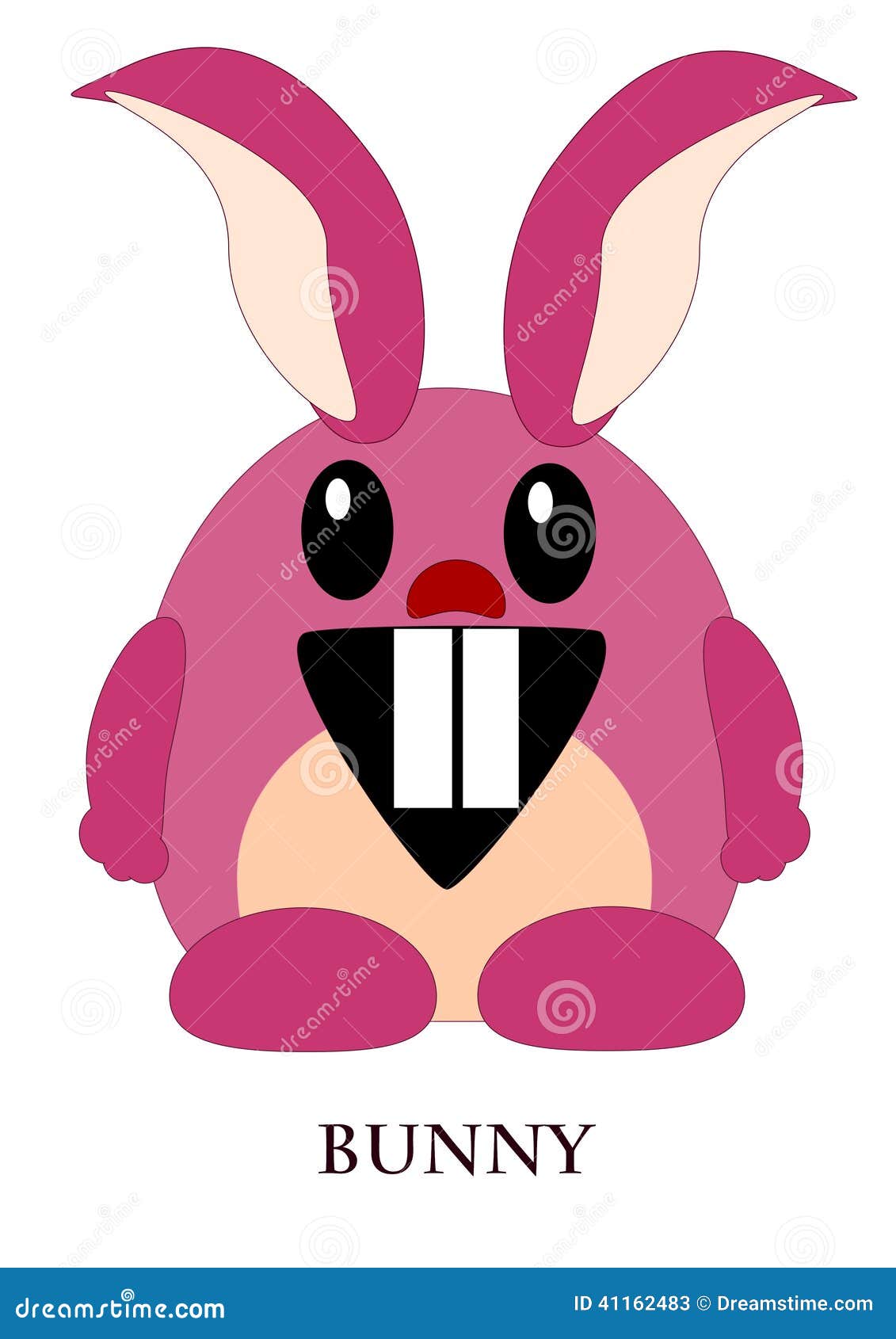 Pink cartoon bunny stock vector. Illustration of chubby - 41162483