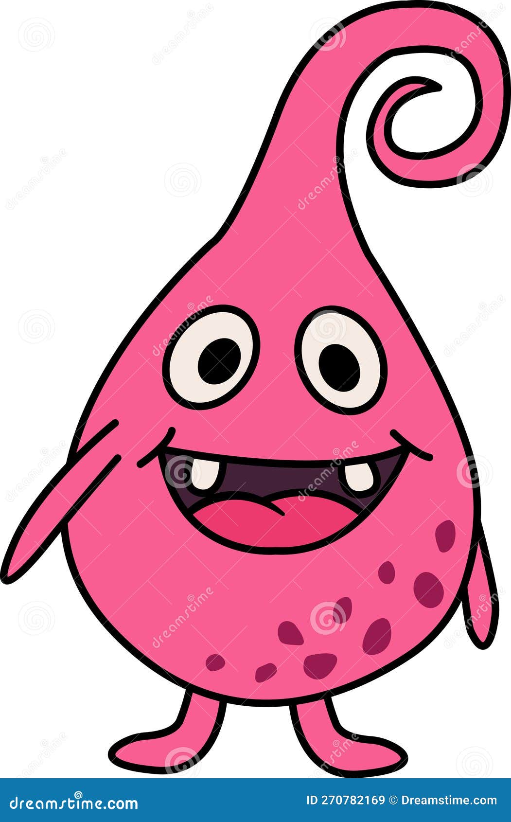Pink Cartoon Monster. stock vector. Illustration of coloring - 270782169