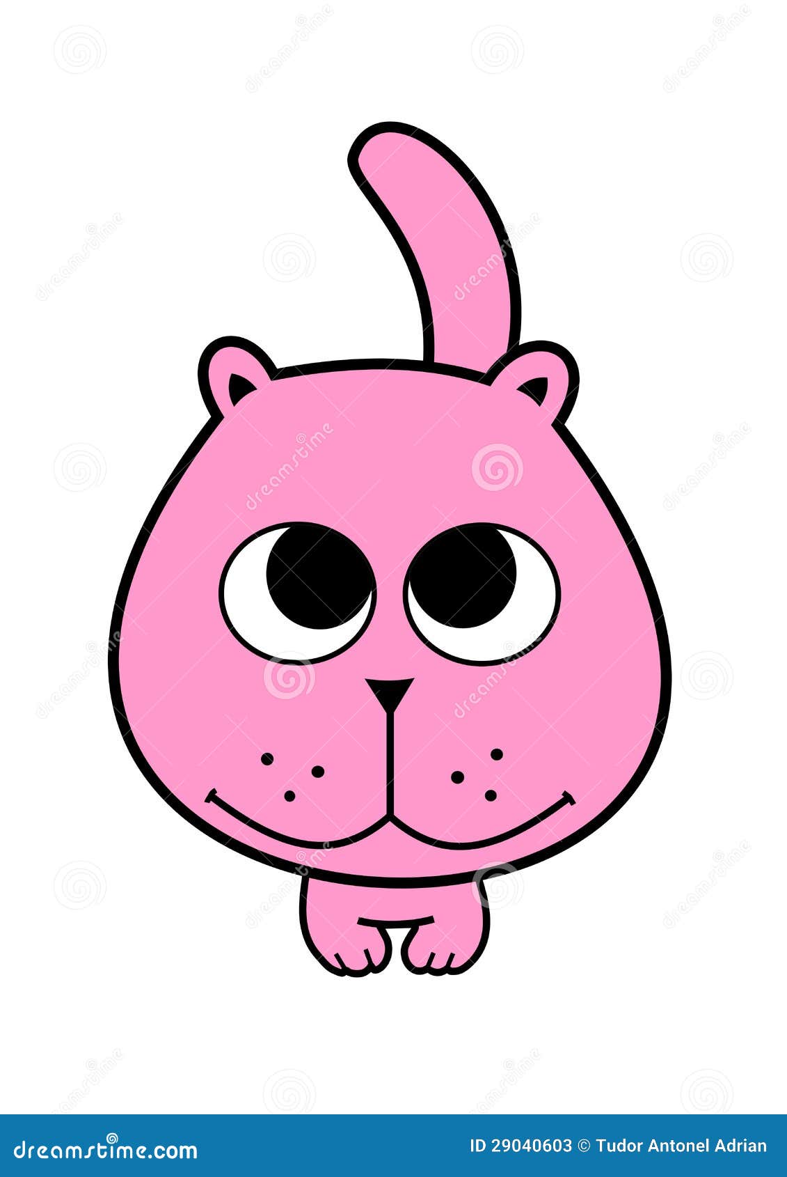 Pink cat stock vector. Illustration of drowning, animal - 29040603