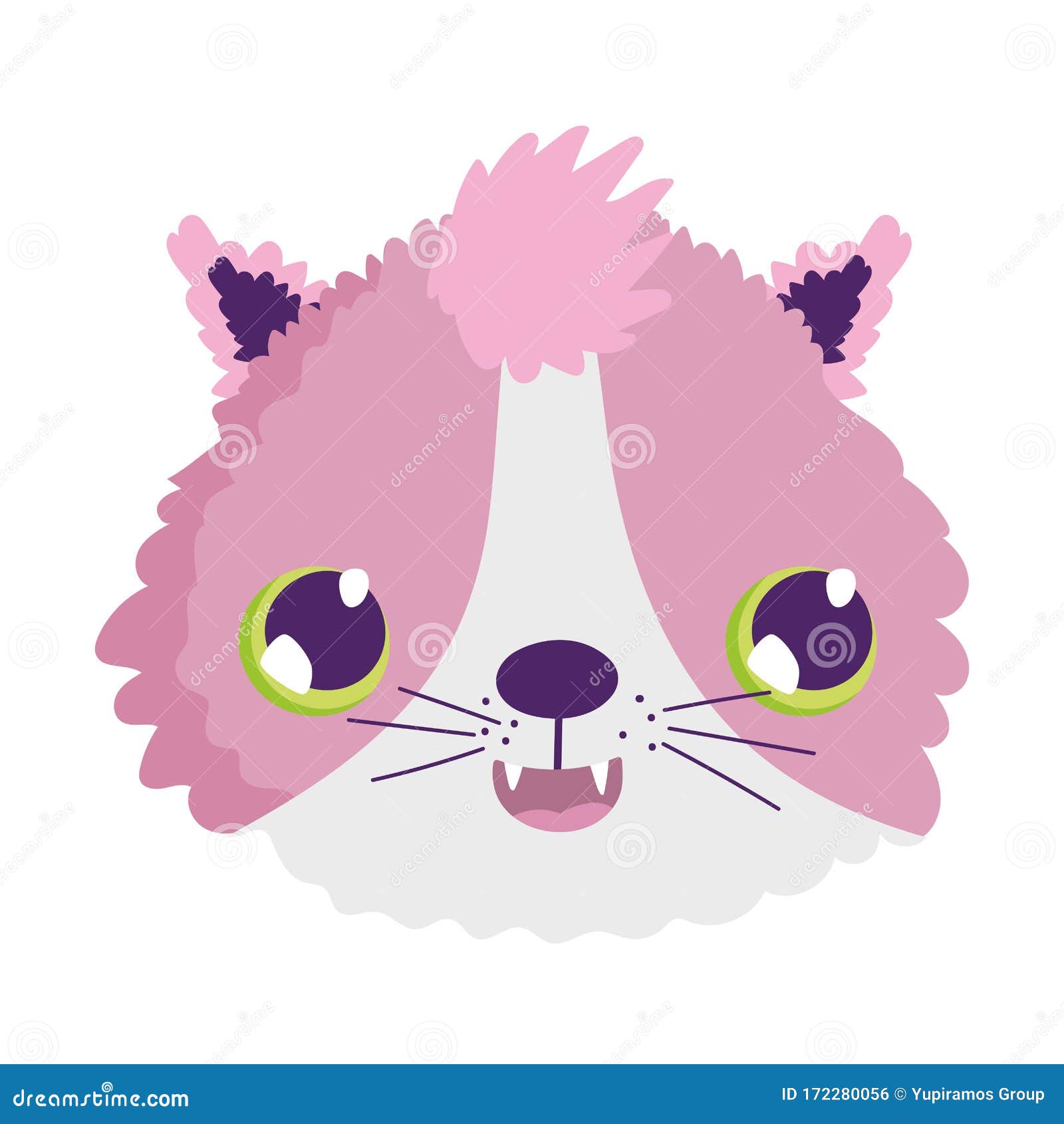 Pink Cat Face Cartoon Character Pets Stock Vector - Illustration of ...