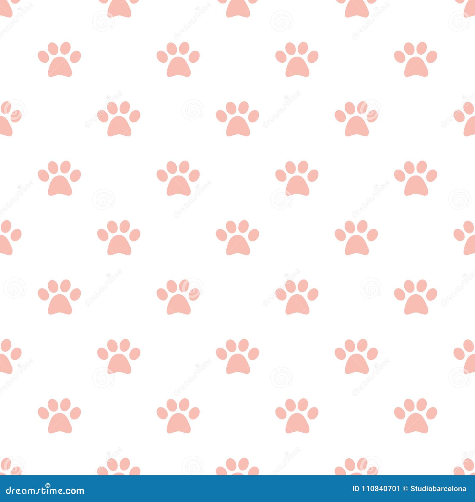 Pink Cat`s Paws Trace Seamless Pattern Stock Vector - Illustration of ...