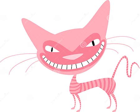 Pink cat with stripes stock vector. Illustration of paws - 10124889