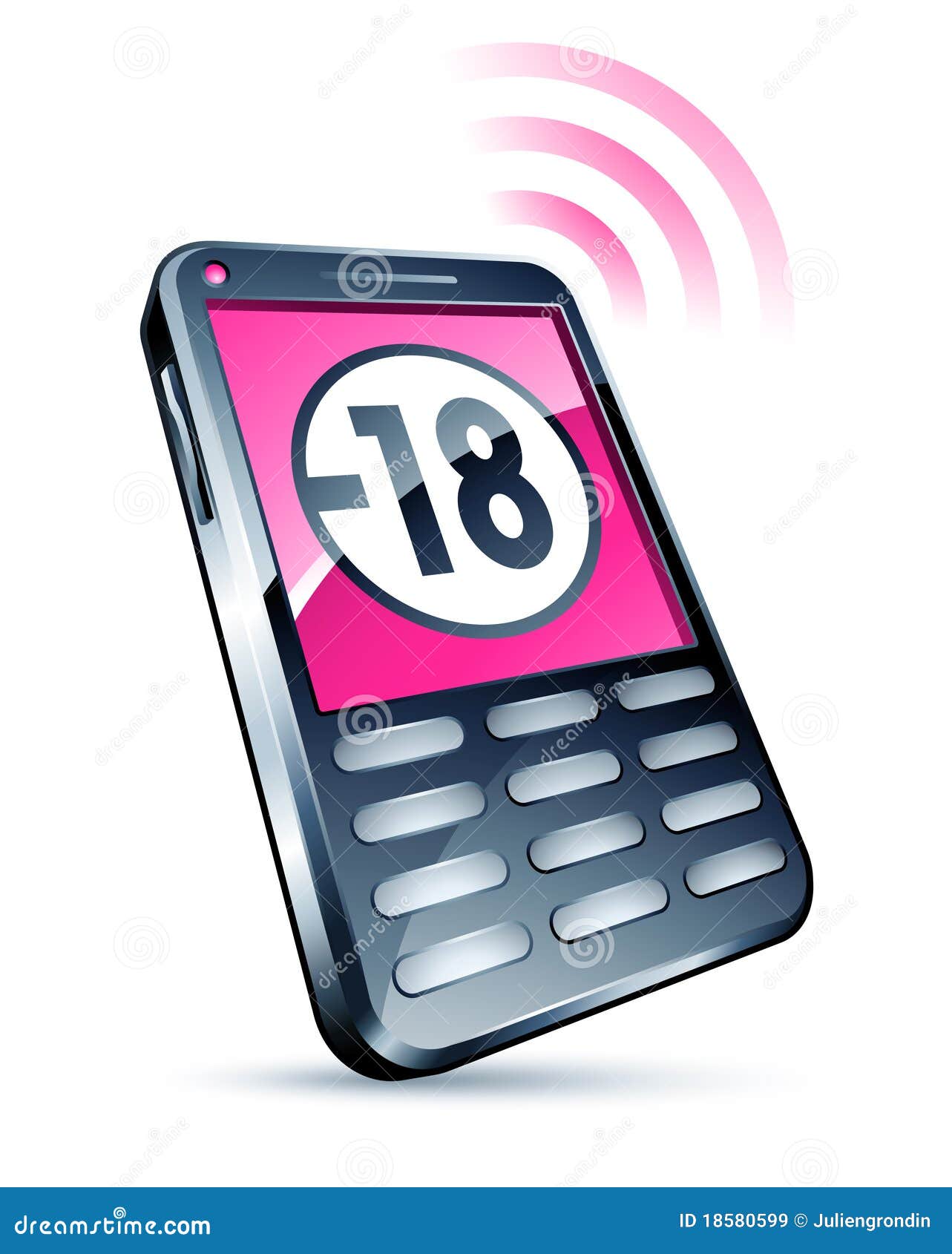 Pink cell phone stock vector. Illustration of network - 18580599