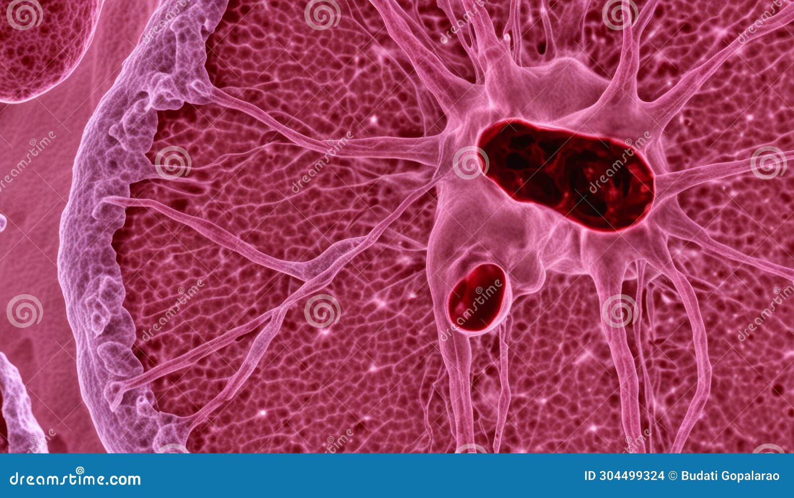A Pink Cell with Red Spots in it Stock Illustration - Illustration of ...