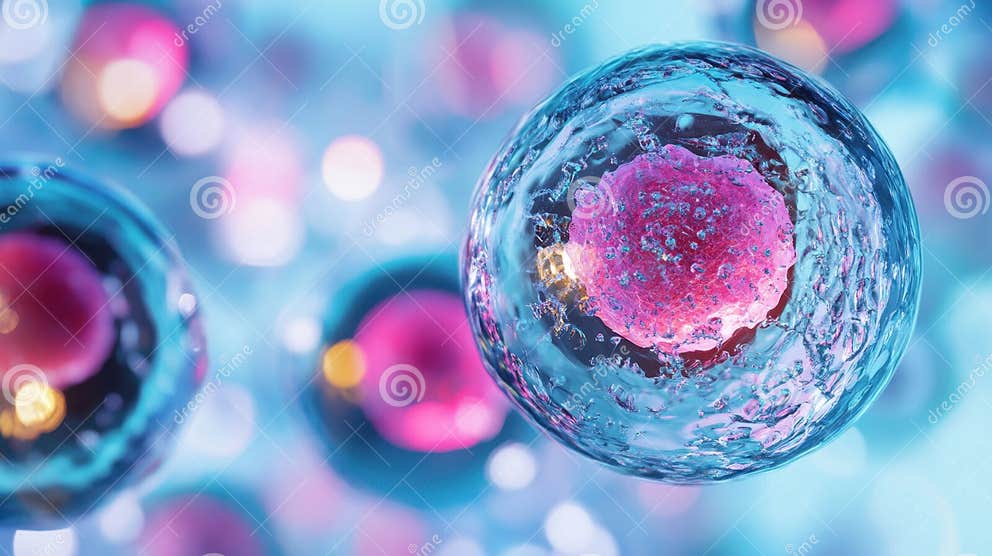 Pink Cellular Structure in Scientific Visualization Stock Illustration ...