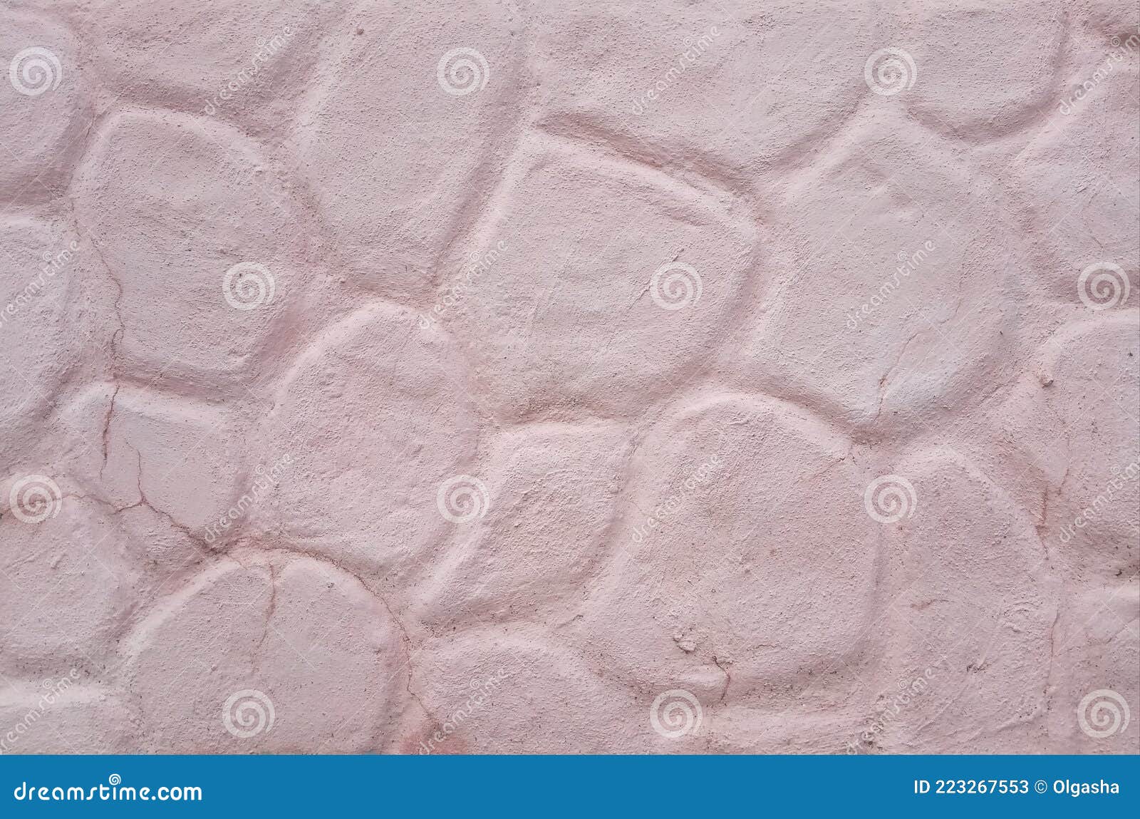 Pink Cement Wall in Huge Stones, Plaster Background Stock Image - Image ...