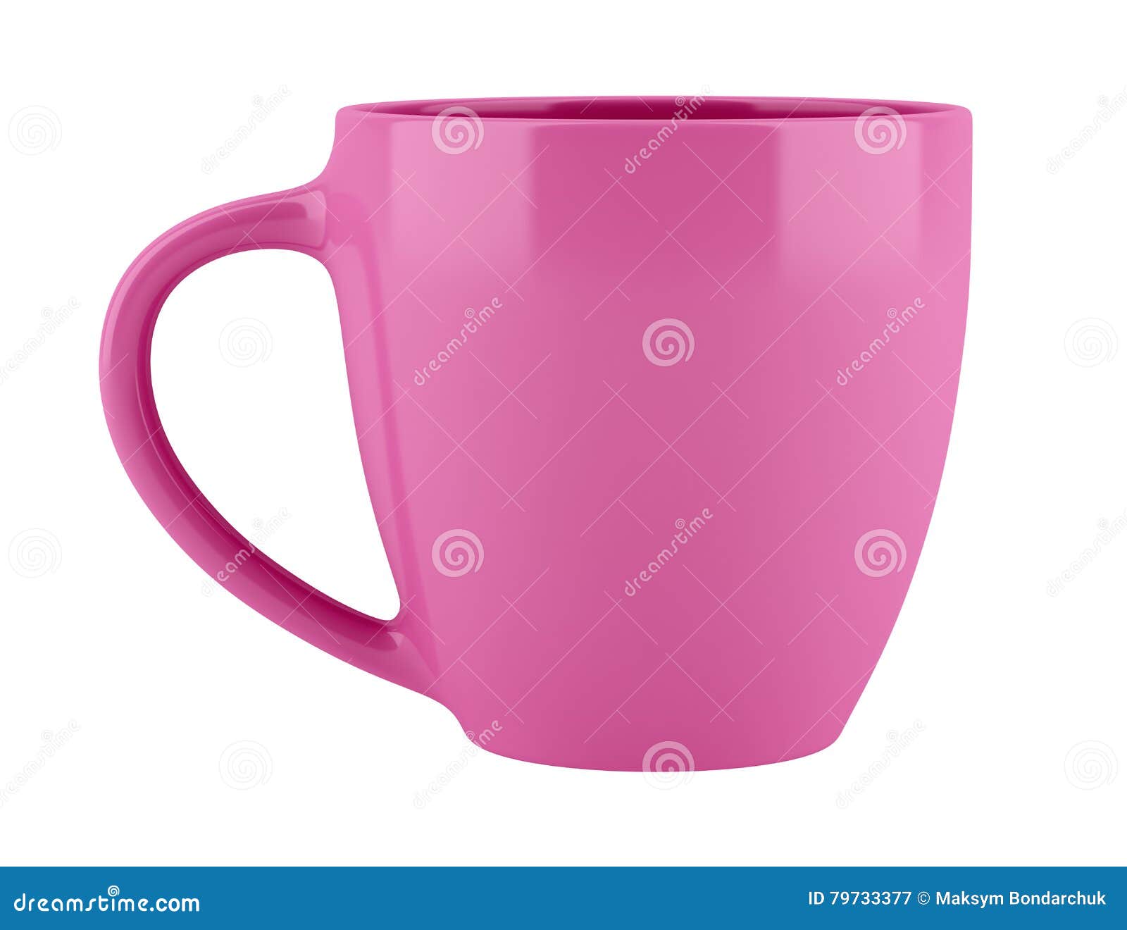 Pink Ceramic Cup Isolated on White Stock Illustration - Illustration of ...