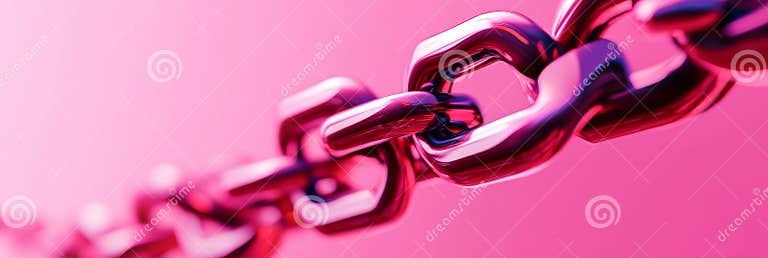 Pink Chain Links Forming a Strong Bond and Connection Symbolizing Unity ...