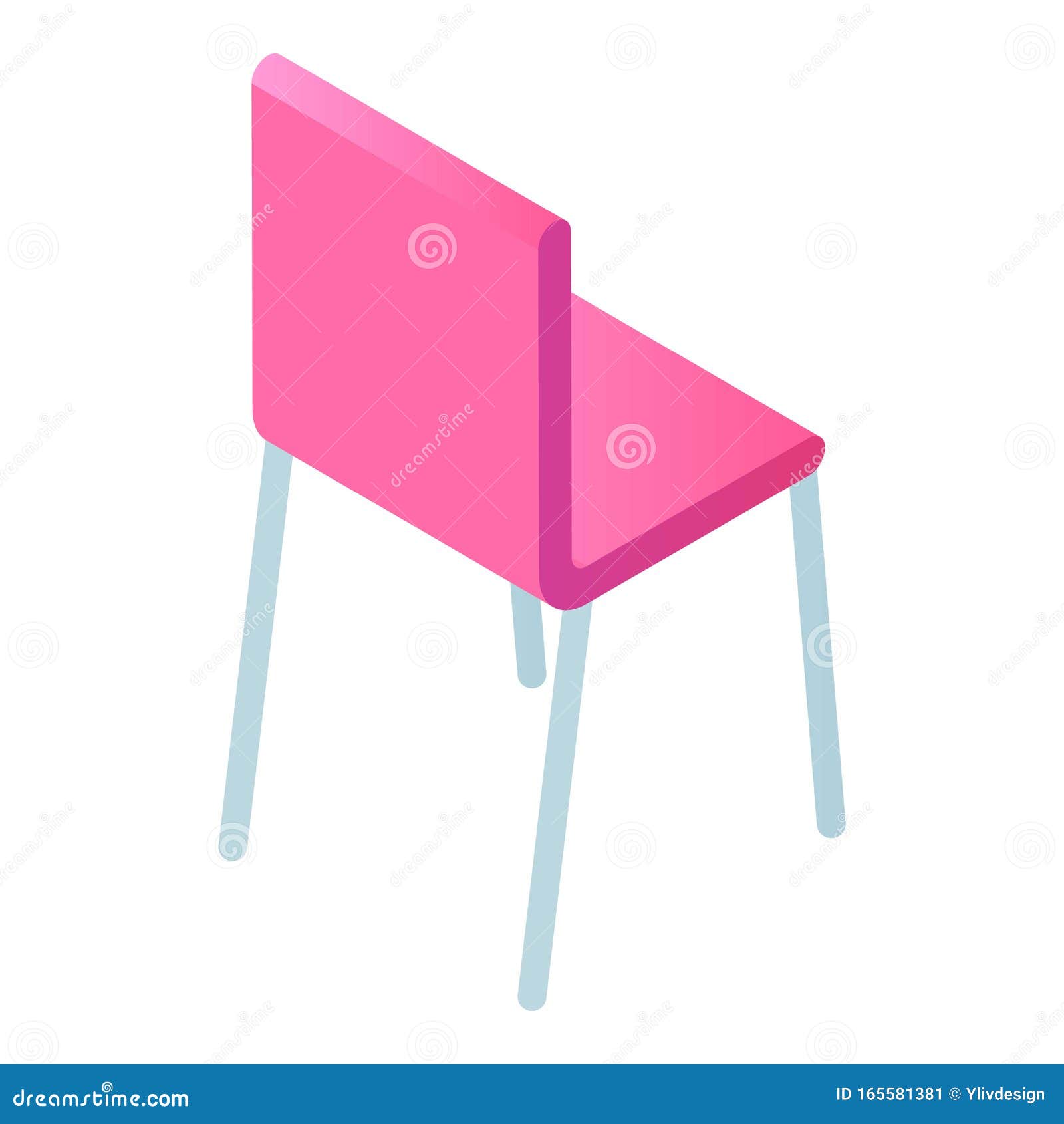 Pink Chair Icon, Isometric Style Stock Vector - Illustration of cartoon ...