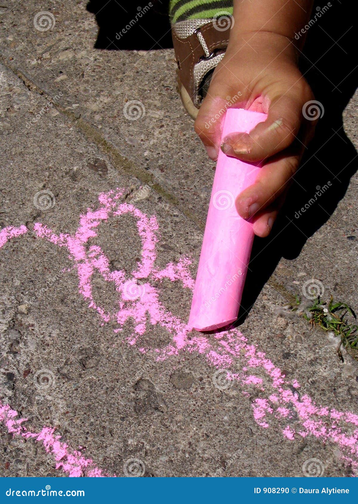 Pink chalk stock photo. Image of playground, childhood - 908290