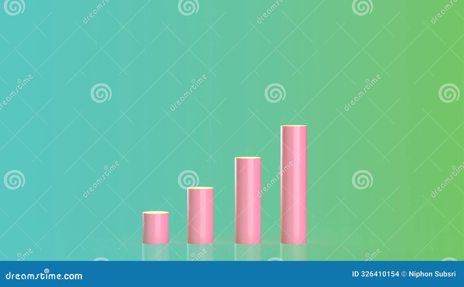The Pink Chart for Business Concept 3d Rendering Stock Illustration ...