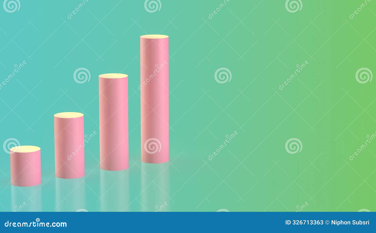 The Pink Chart for Business Concept 3d Rendering Stock Illustration ...