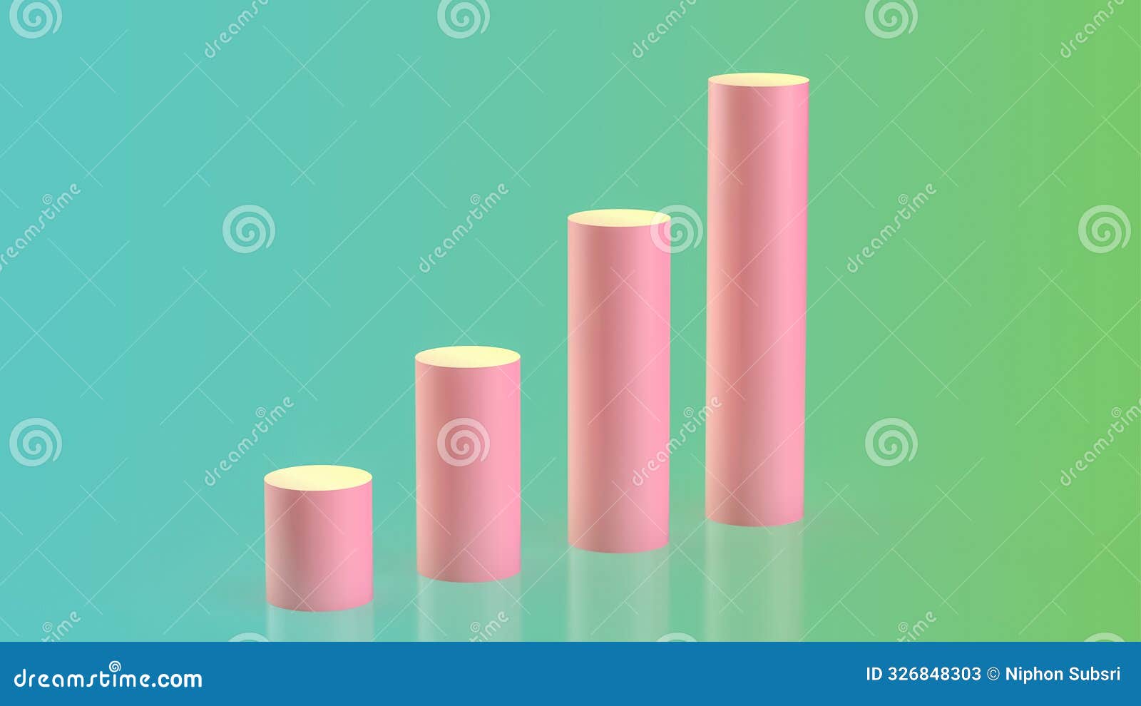 The Pink Chart for Business Concept 3d Rendering Stock Illustration ...