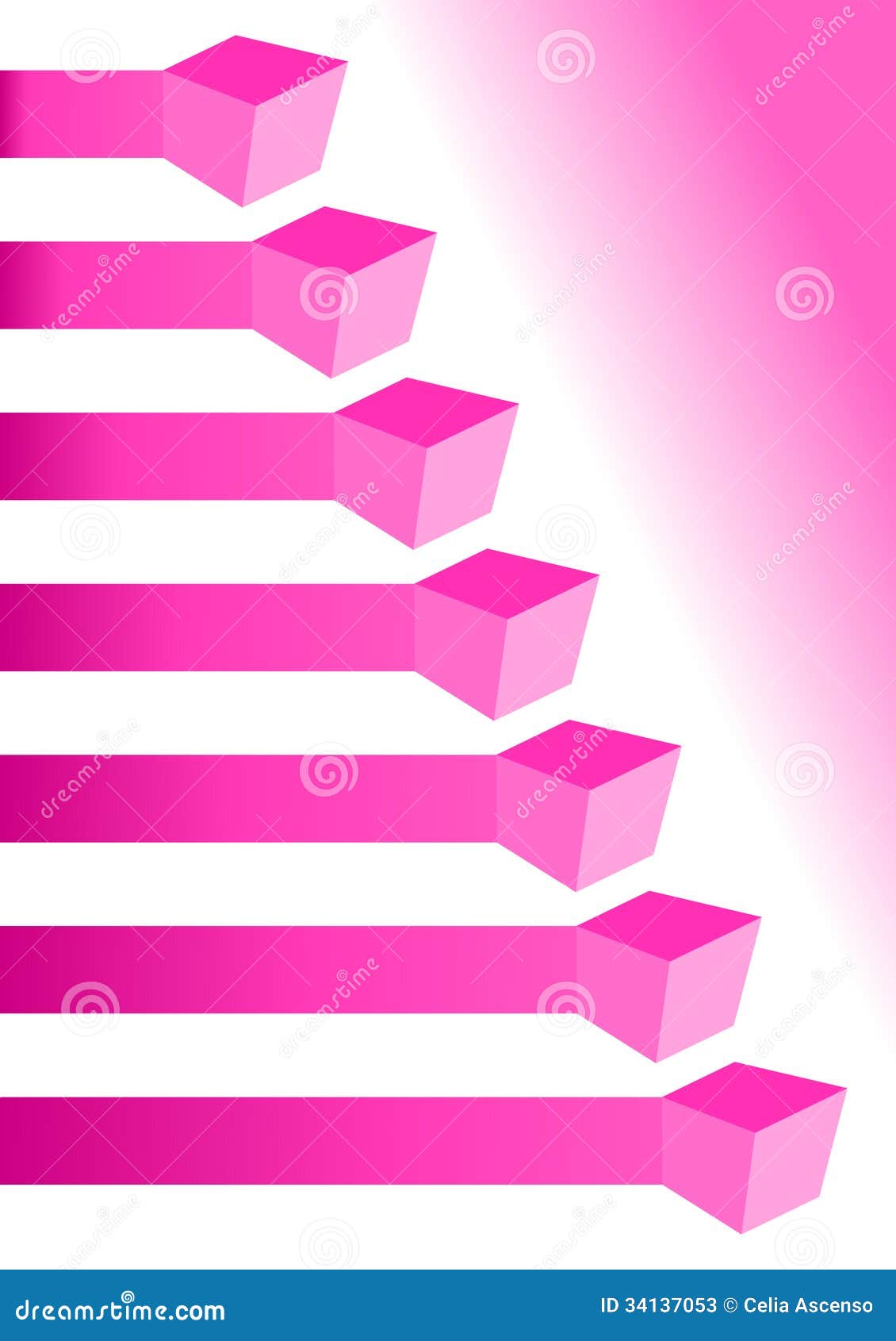 Pink Chart Infographic with Boxes Stock Illustration - Illustration of ...