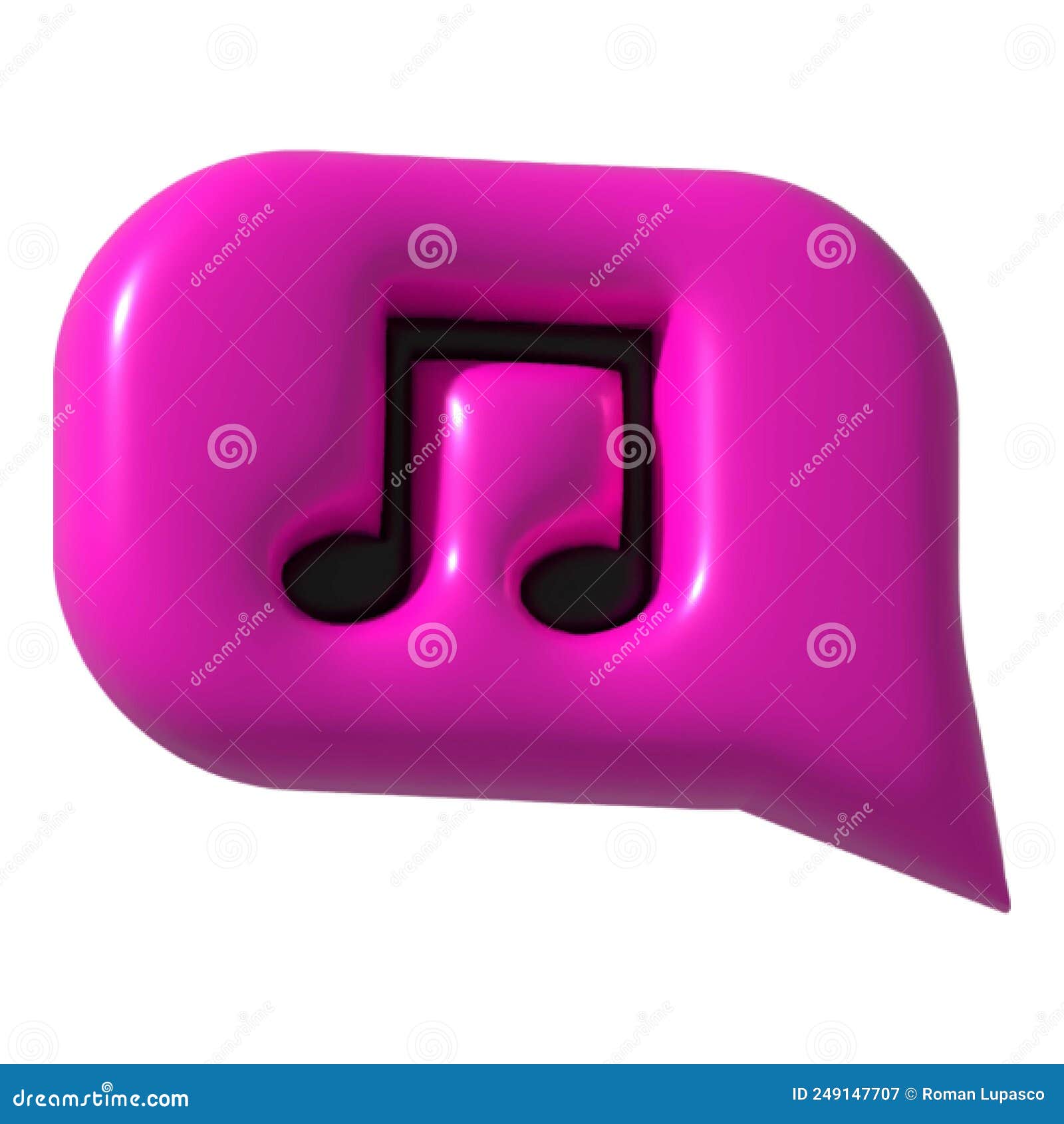 Pink Chat Bubble Icon 3d Cartoon Vector. Message Comment Stock Vector ...