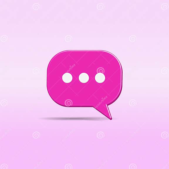 Pink Chat Bubble with Three White Dots on Pastel Gradient Color ...