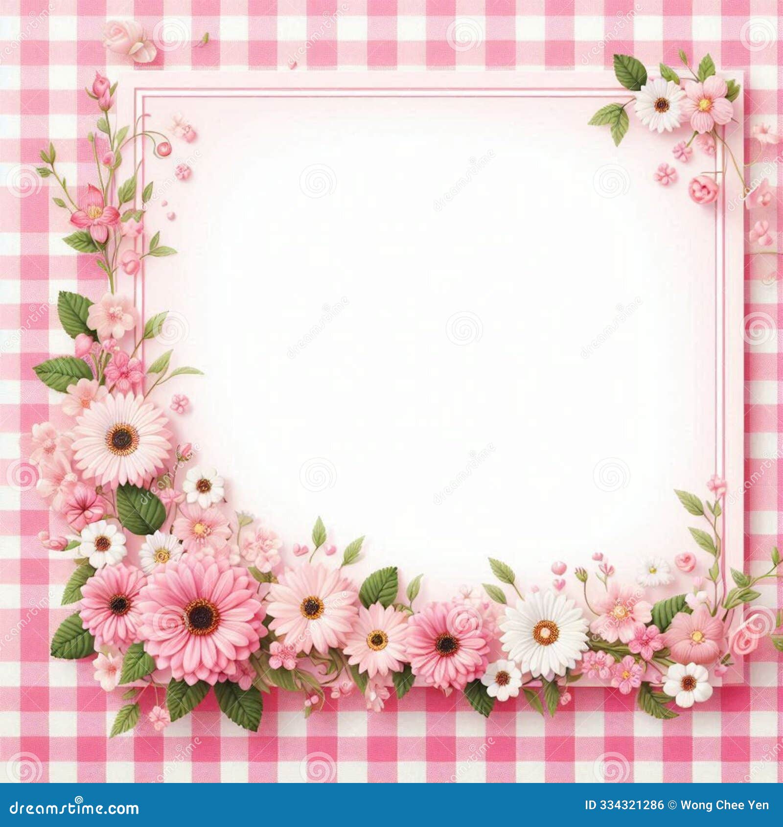 Pink Checker Border Frame with Central Black Stock Photo - Image of ...