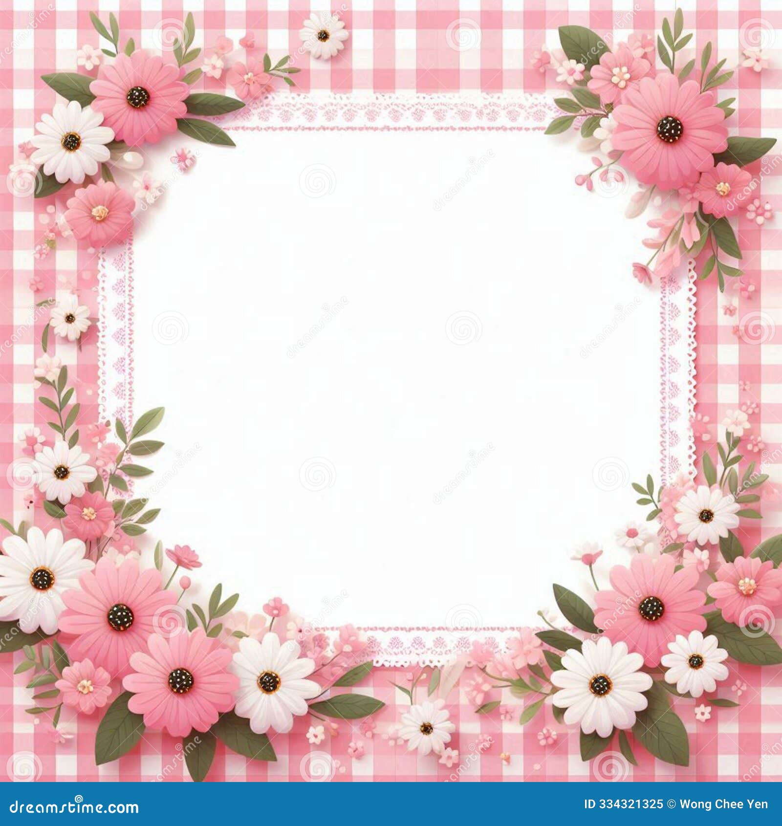 Pink Checker Border Frame with Central Black Stock Image - Image of ...