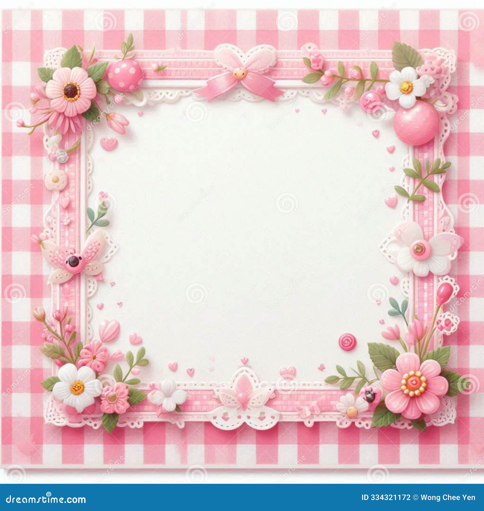 Pink Checker Border Frame with Central Black Stock Photo - Image of ...