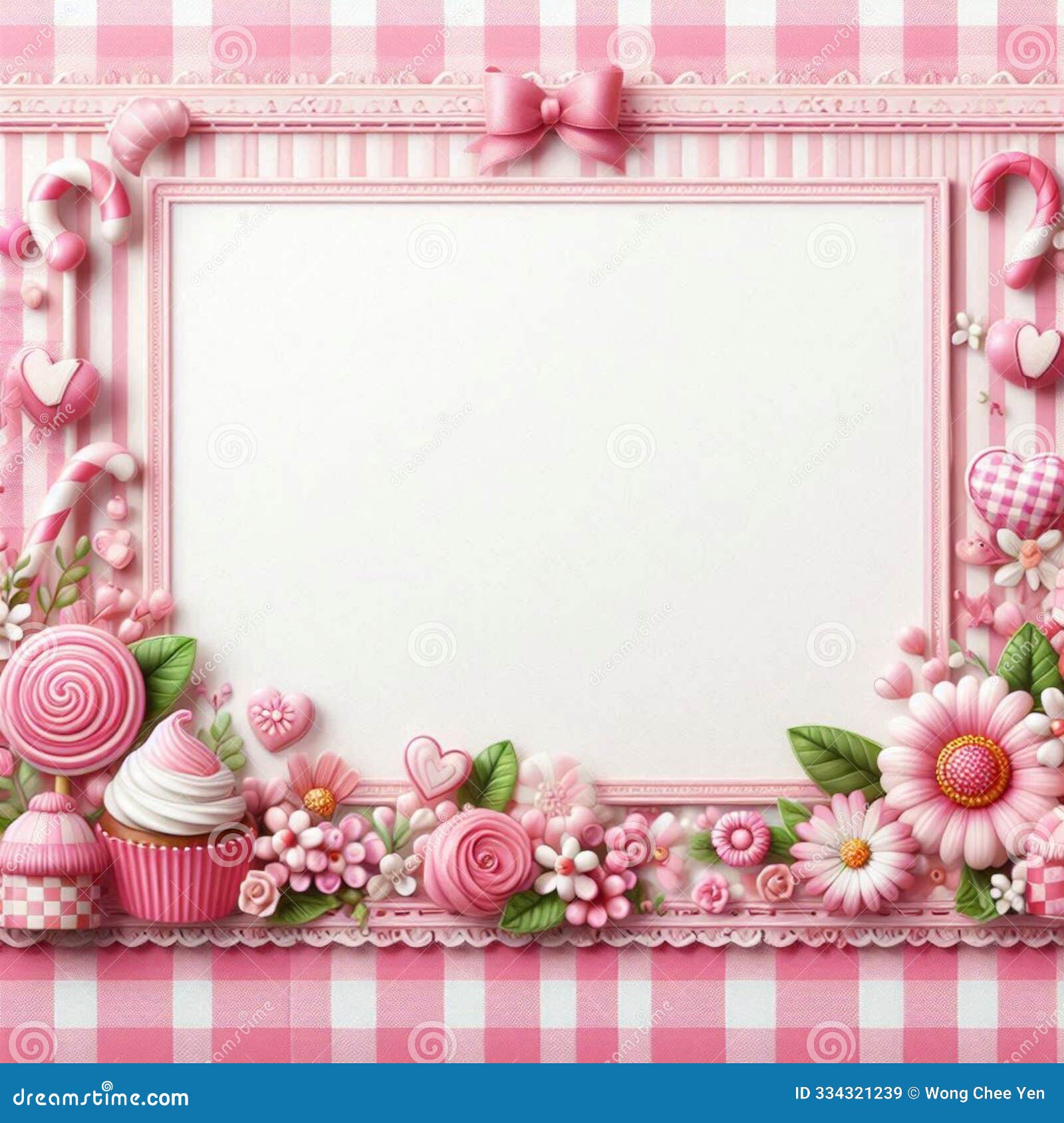 Pink Checker Border Frame with Central Black Stock Image - Image of ...