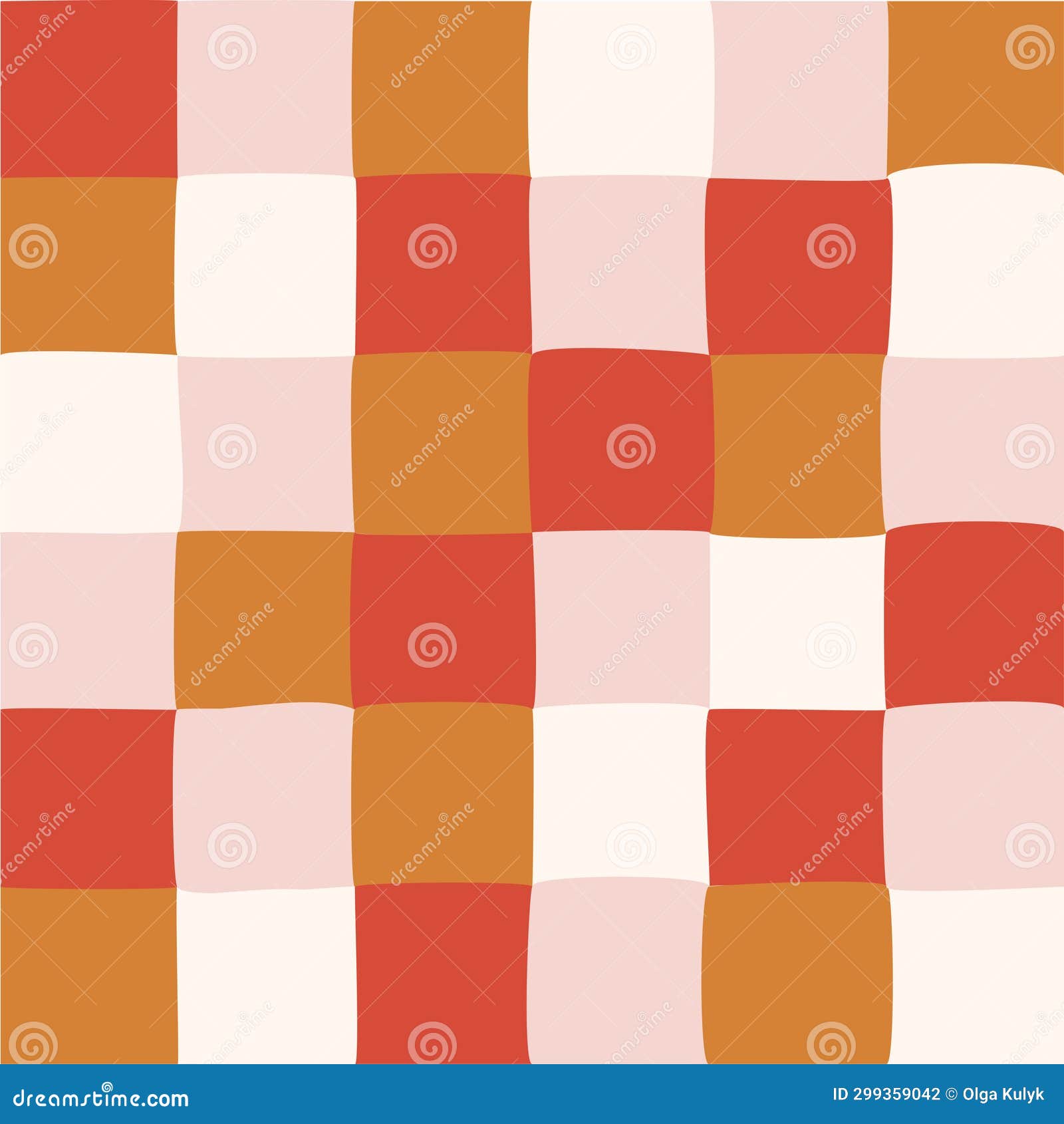 Pink Checkerboard Retro Colors Vector Seamless Pattern. Checkered ...