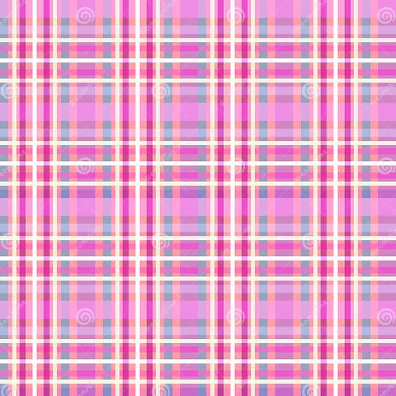 Pink Checkered Pattern, Seamless Delicate Vector Print Stock ...