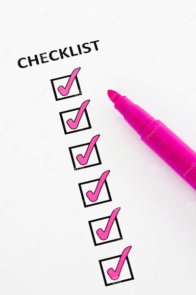 Pink checklist stock photo. Image of questionnaire, success - 9835566