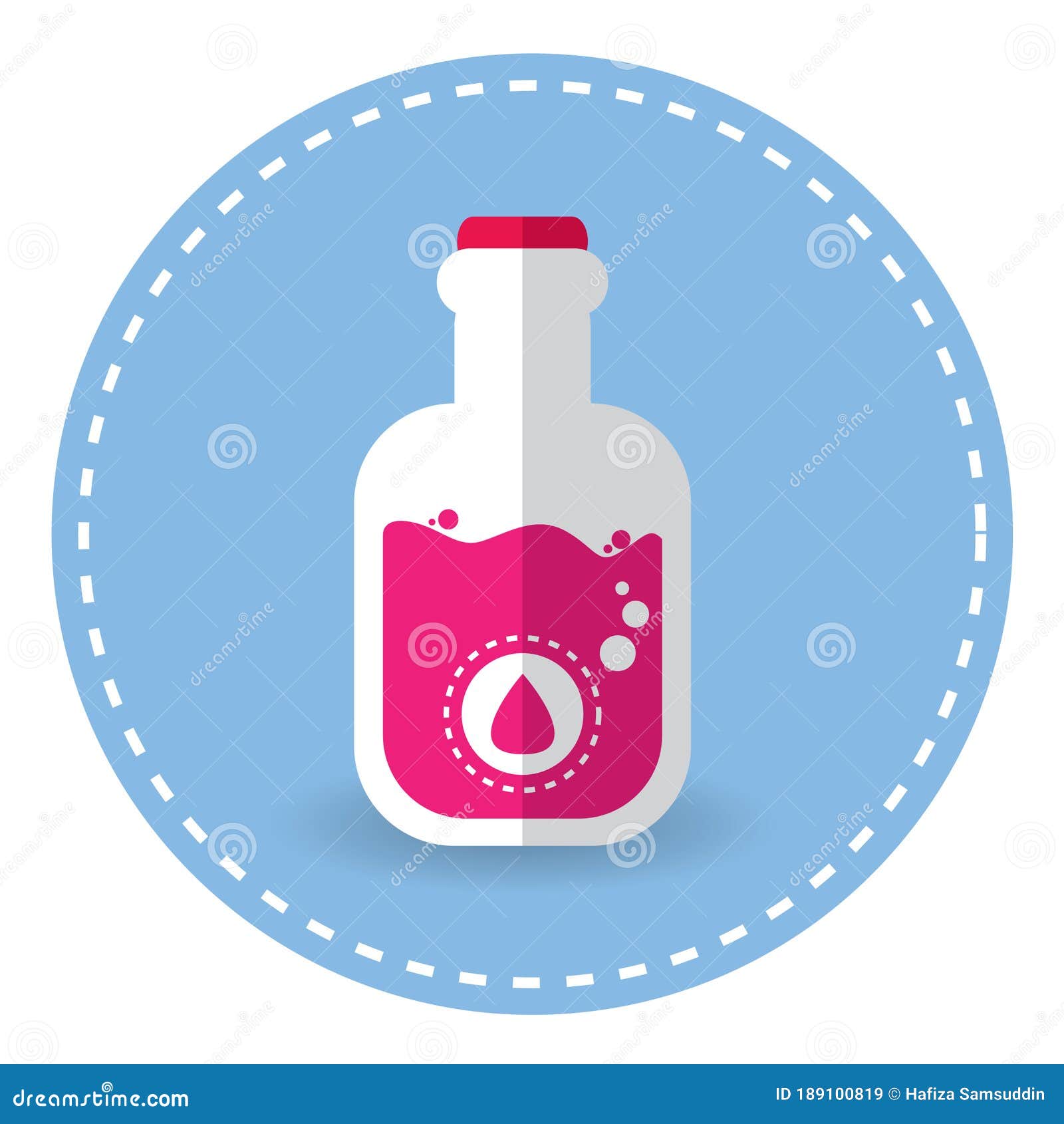 Pink Chemical Liquid in Flask. Vector Illustration Decorative Design ...