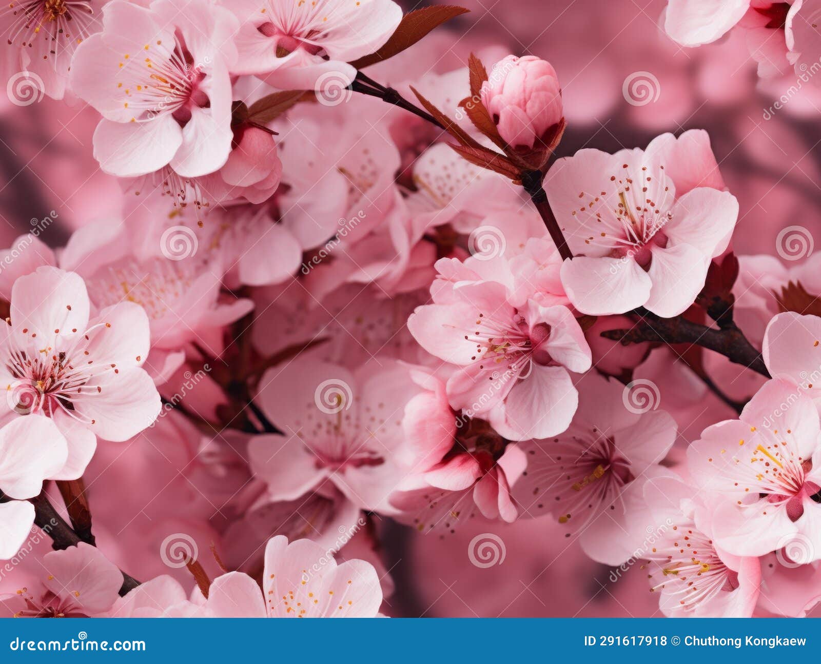 Cherry Blossom Pattern Wallpaper Stock Photo - Image of lilac, garden ...