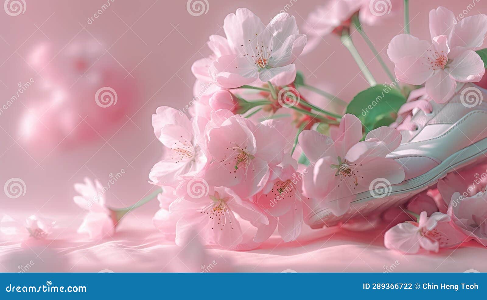 Pink Cherry Blossoms on a Soft Pink Background Stock Photo - Image of ...