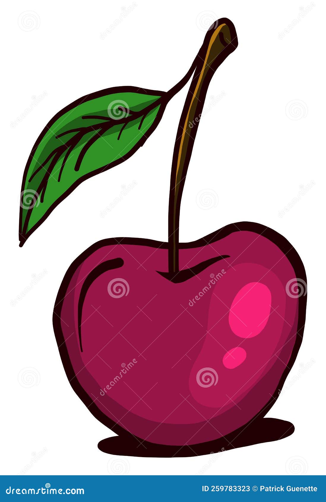Pink cherry icon stock vector. Illustration of symbol - 259783323