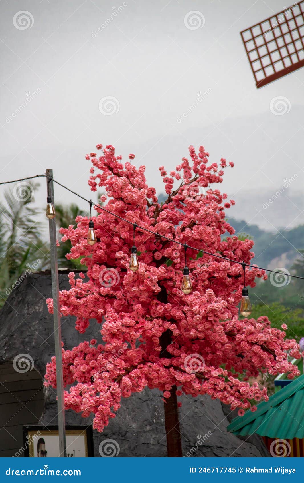 Pink Cherry Tree Made of Synthetic Plastic Stock Image - Image of ...