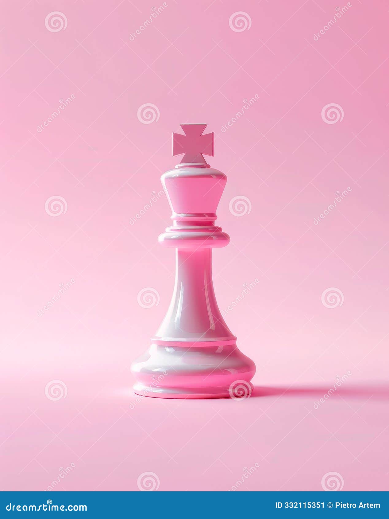 Pink Chess King on Pink Background Stock Image - Image of glossy ...