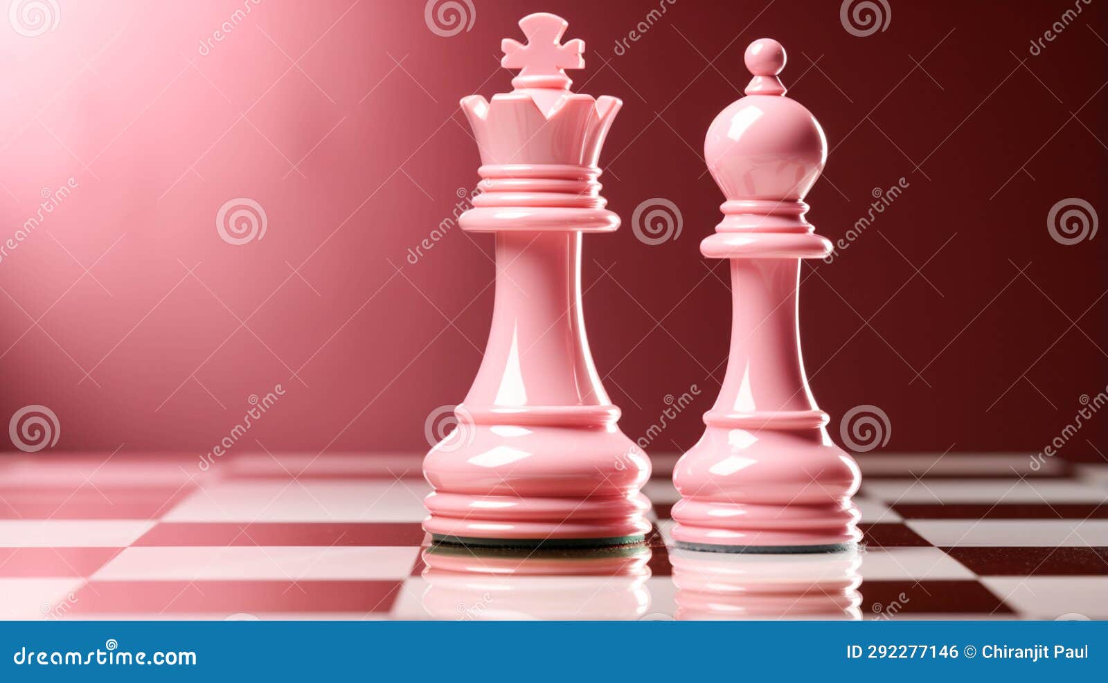 A Pink Chess Piece in a Pink Background Stock Illustration ...