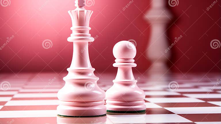 A Pink Chess Piece in a Pink Background Stock Illustration ...