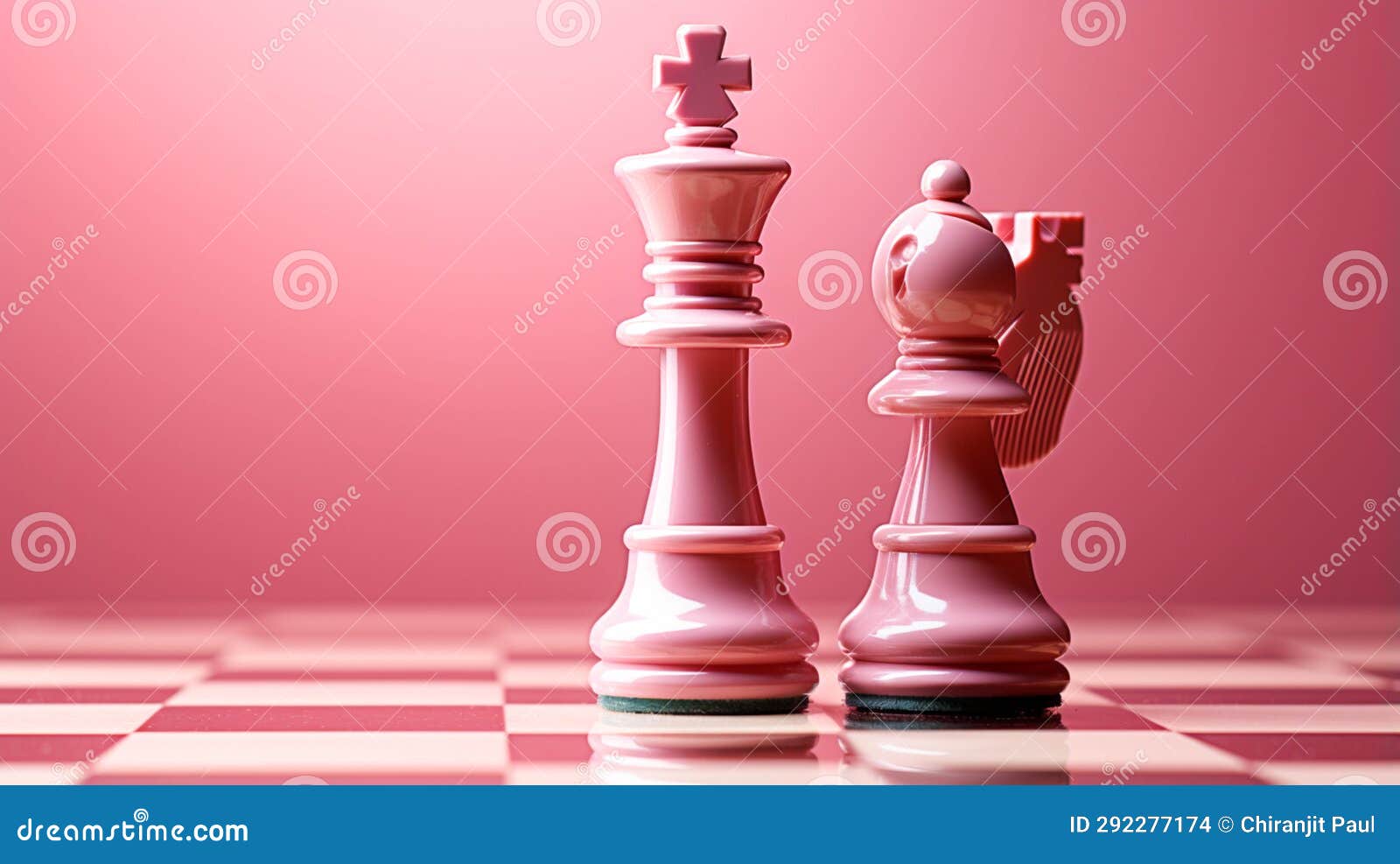 A Pink Chess Piece in a Pink Background Stock Illustration ...