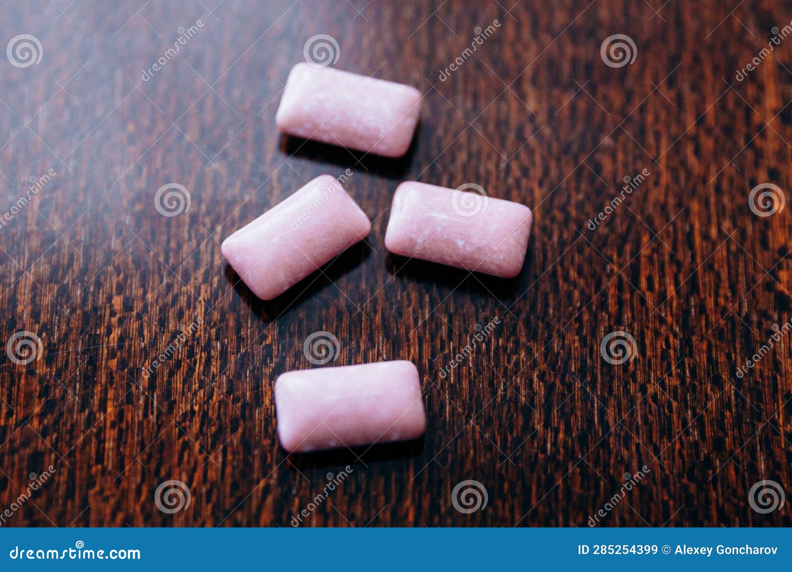 Pink Chewing Gum Lies on the Table Stock Image - Image of food, chewing ...