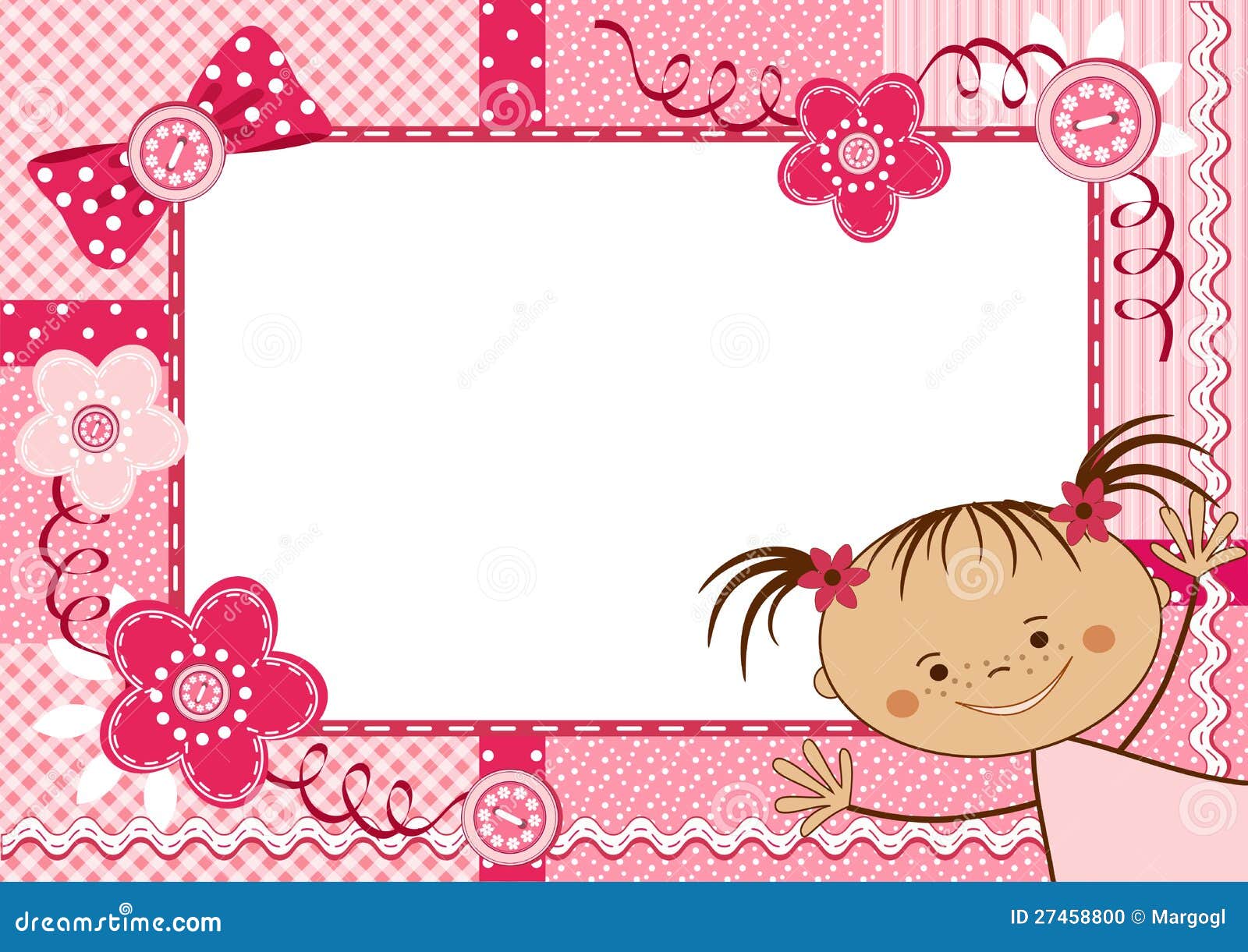 Pink children frame. stock vector. Illustration of child - 27458800
