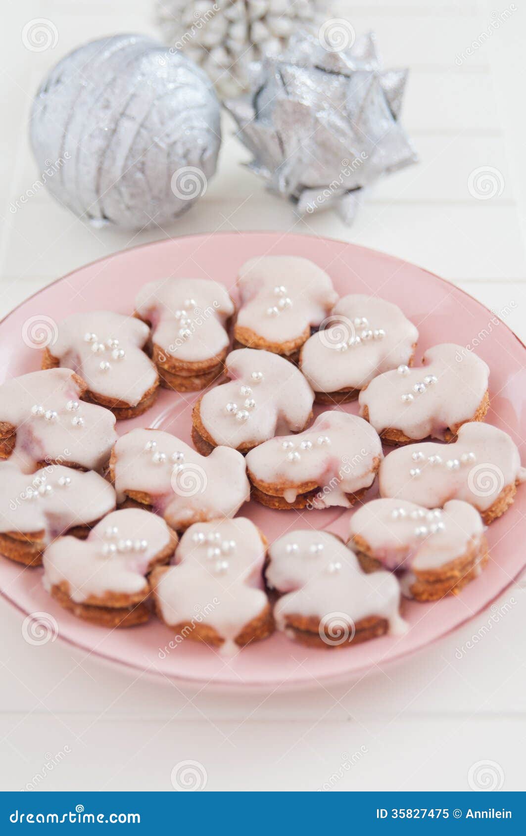 Pink Christmas Cookies stock image. Image of angel, dessert - 35827475