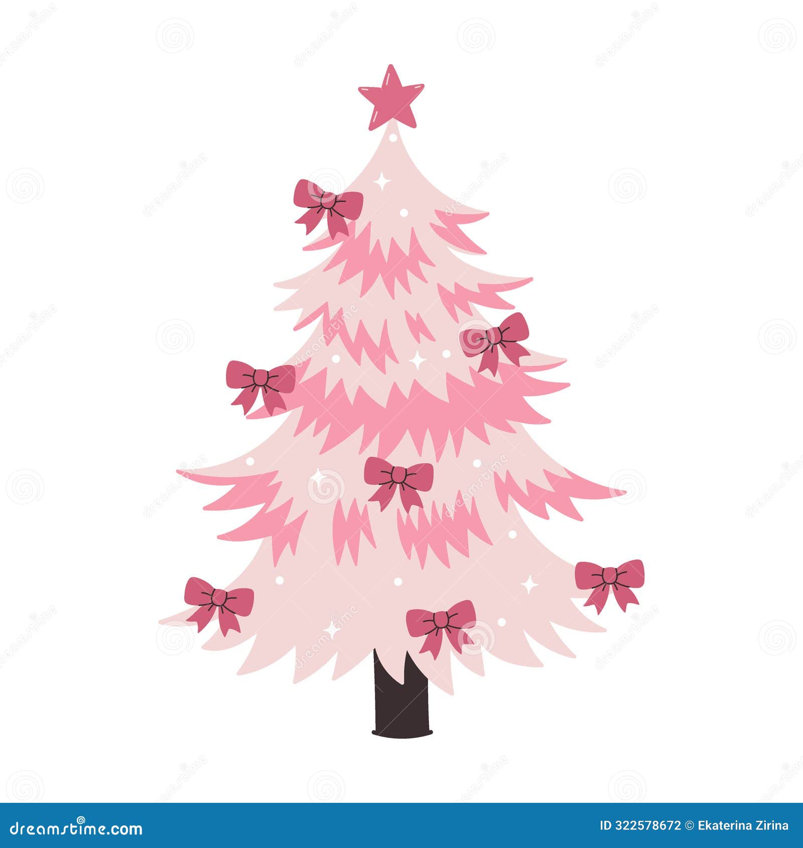Pink Christmas Background With Amelia And Holly Cartoon Vector ...